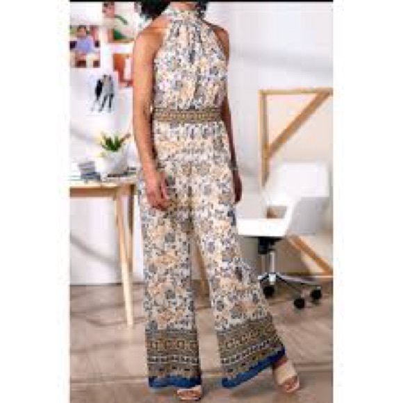 1. State | Pants & Jumpsuits | State Floral Halter Jumpsuit Stunning ...